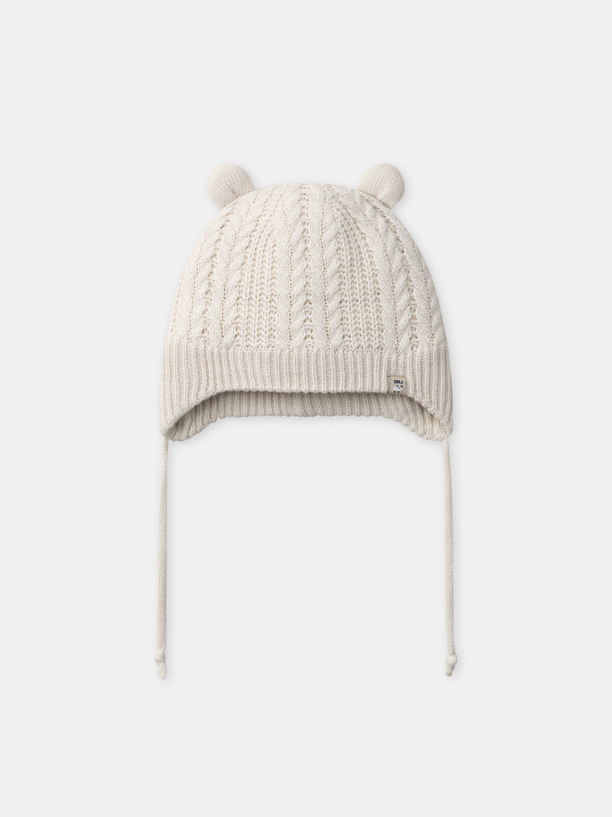 Bonnet cache oreilles en maille tressé Bébé Garçon